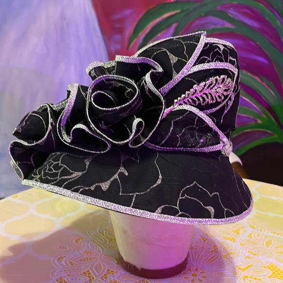 Ms Divine | Accessories | Vintage Ms Divine Black Silver Sequin Hat ...